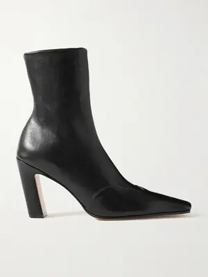 Khaite Nevada Leather Ankle Boots - Black