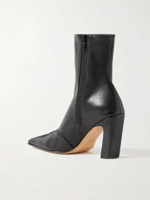 Khaite Nevada Leather Ankle Boots - Black