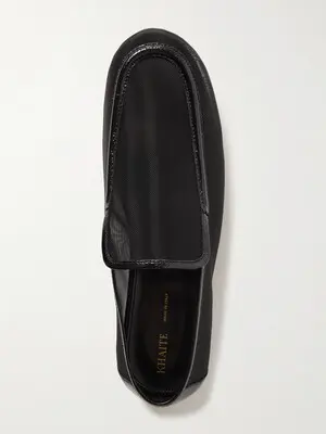 Khaite Alessio Mesh Loafers With Leather Trims - Black