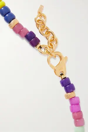 MARTHA CALVO Plated Smiley Face Beaded Necklace