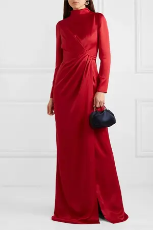 RASARIO Wrap-effect Draped Gown