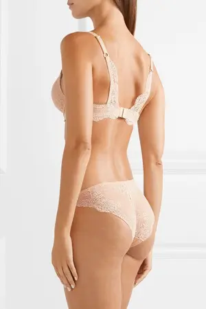 Stella McCartney Stella Stretch-jersey And Lace Underwired Plunge Bra