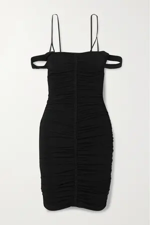 Givenchy Cold-shoulder Ruched Stretch-jersey Mini Dress