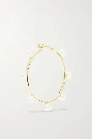 Mateo Large Dot 14-karat Pearl Hoop Earrings