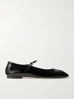 AeydĒ Uma Patent-leather Mary Jane Ballet Flats - Black