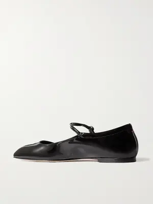 AeydĒ Uma Patent-leather Mary Jane Ballet Flats - Black