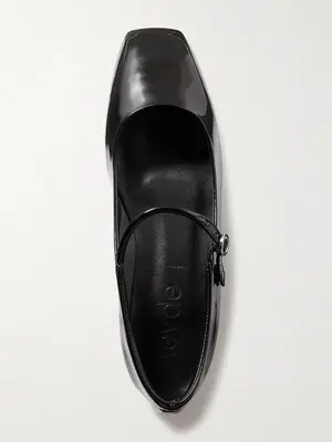 AeydĒ Uma Patent-leather Mary Jane Ballet Flats - Black