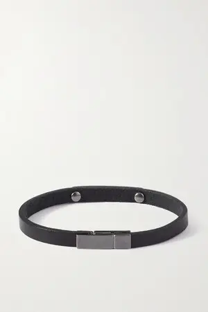 Saint Laurent Leather Bracelet - Black
