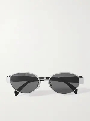 Celine Tone Oval Sunglasses - Silver