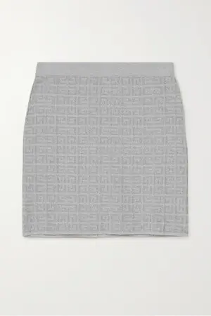 Givenchy Logo-jacquard Metallic Knitted Mini Skirt