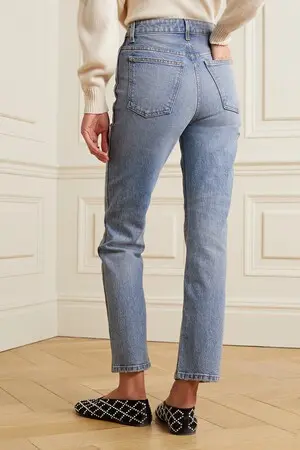 Khaite Abigail Stretch Cropped Straight-leg Jeans