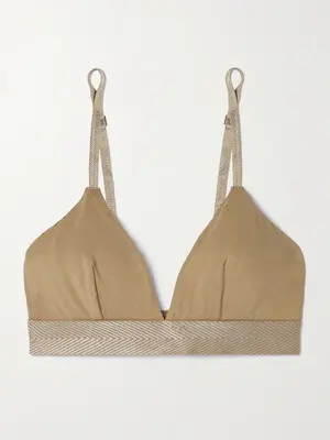 CDLP Net Sustain Stretch-tencel™ Lyocell Soft-cup Triangle Bra - Green