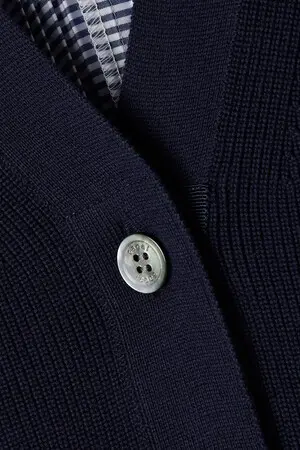 Sacai Cotton And Pleated Striped Poplin Cardigan