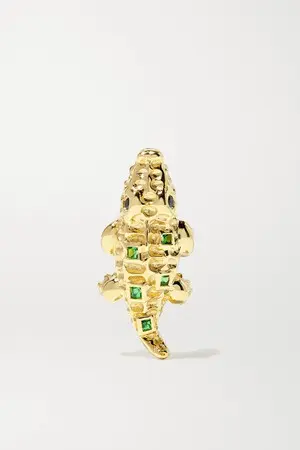 Yvonne Léon 9-karat Tsavorite And Diamond Earring - Gold