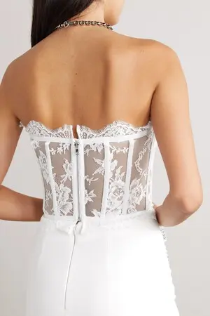 Dolce & Gabbana Grosgrain-trimmed Lace Bustier Top
