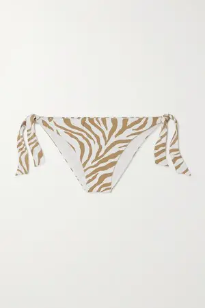 Max Mara Silvana Zebra-print Bikini Briefs - Neutrals