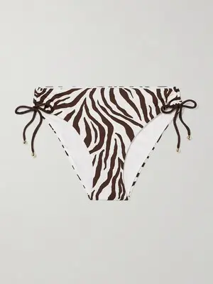 Max Mara Sibilla Zebra-print Bikini Briefs - Brown