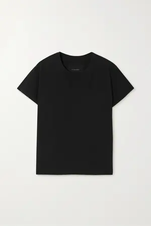 NILI LOTAN Brady Distressed Cotton-jersey T-shirt - Black