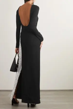 Givenchy Sequin-embellished Open-back Crepe Gown