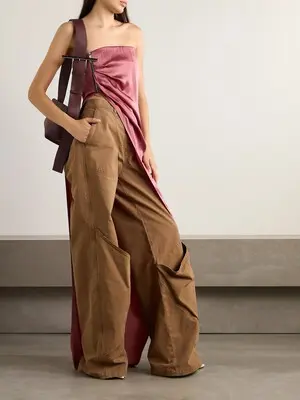 Rick Owens Lido Strapless Asymmetric Satin Top