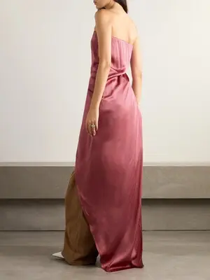 Rick Owens Lido Strapless Asymmetric Satin Top