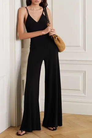 Norma Kamali Elephant Stretch-jersey Wide-leg Pants