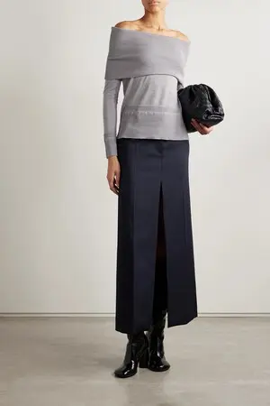 Max Mara Tiglio Off-the-shoulder Wool Sweater