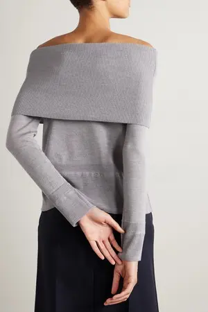 Max Mara Tiglio Off-the-shoulder Wool Sweater