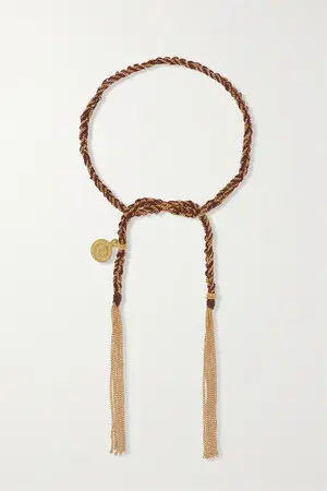 Carolina Bucci 18-karat Gold And Silk Bracelet - Burgundy