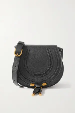 Chloé Marcie Mini Textured-leather Shoulder Bag - Black