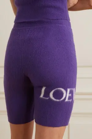 Loewe Brushed Jacquard-knit Wool-blend Shorts