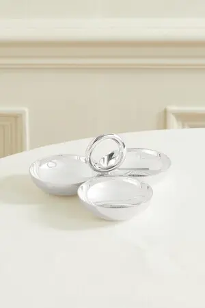 Christofle Vertigo Set Of Three Small -plated Serving Dishes - Silver