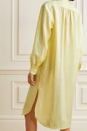 Charvet Elysee Oversized Linen Nightdress - Yellow