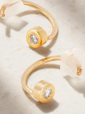 MELISSA JOY MANNING 14-karat Diamond Huggie Earrings