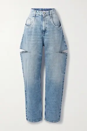 MAISON MARGIELA Cutout High-rise Wide-leg Jeans - Blue