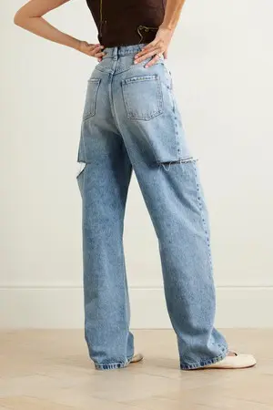 MAISON MARGIELA Cutout High-rise Wide-leg Jeans - Blue