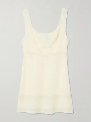 Rixo Ronan Lace-trimmed Crepe Mini Dress