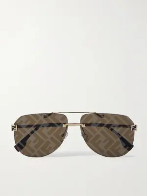 Fendi Sky Aviator-style Sunglasses - Gold