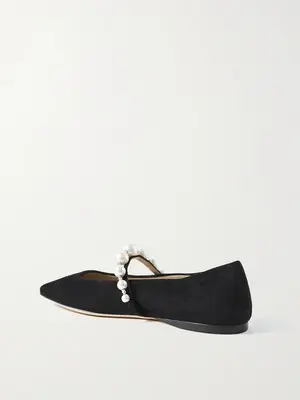 JIMMY CHOO Ade Embellished Ballet Flats - Black