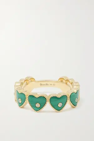 Yvonne Léon 9-karat Gold, Malachite And Diamond Ring - Green