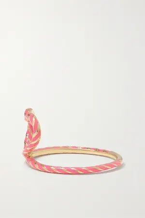 Alison Lou Heart Streamer 14-karat Gold And Enamel Ring