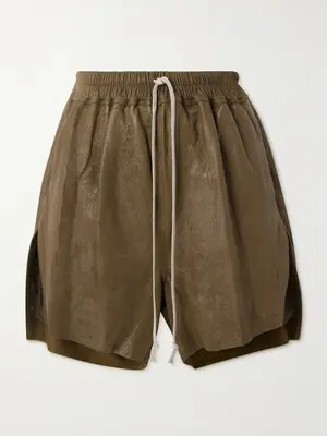 Rick Owens Leather Straight-leg Board Shorts