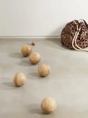 Brunello Cucinelli Walnut And Leather Bowls Set