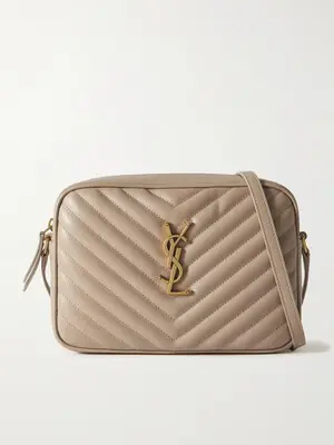 Saint Laurent Loulou Medium Matelassé Leather Shoulder Bag - Neutrals