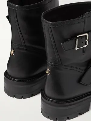 JIMMY CHOO Youth Ii Buckled Leather Ankle Boots