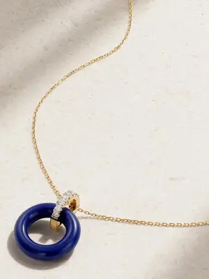 Mateo Donut Lapis Lazuli And Diamond Necklace - Blue