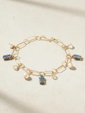 MELISSA JOY MANNING 14-karat Recycled Multi-stone Link Bracelet