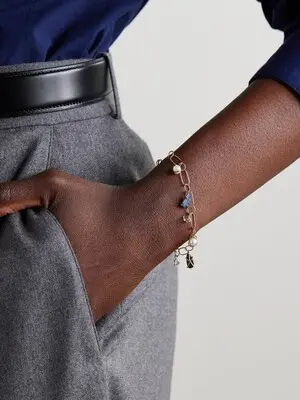 MELISSA JOY MANNING 14-karat Recycled Multi-stone Link Bracelet