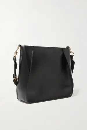 Stella McCartney Perforated Vegetarian Leather Shoulder Bag - Black
