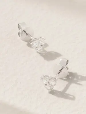 ANITA KO Trillion Diamond Earrings - Silver